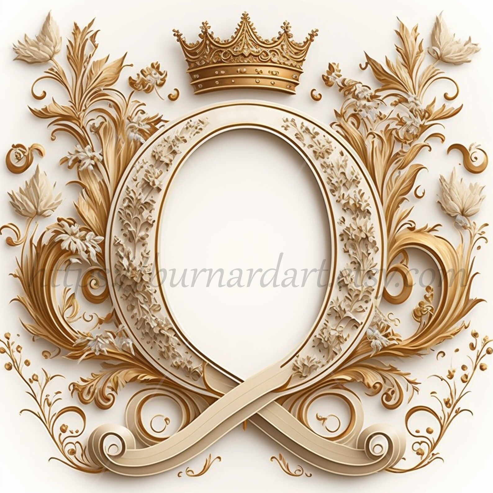 Digital Download Letter O Crown on Whitish Background - Etsy