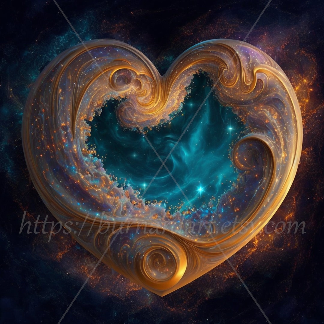 Digital Download - Celestial Love Heart Ethereal Spiritual Valentine's ...