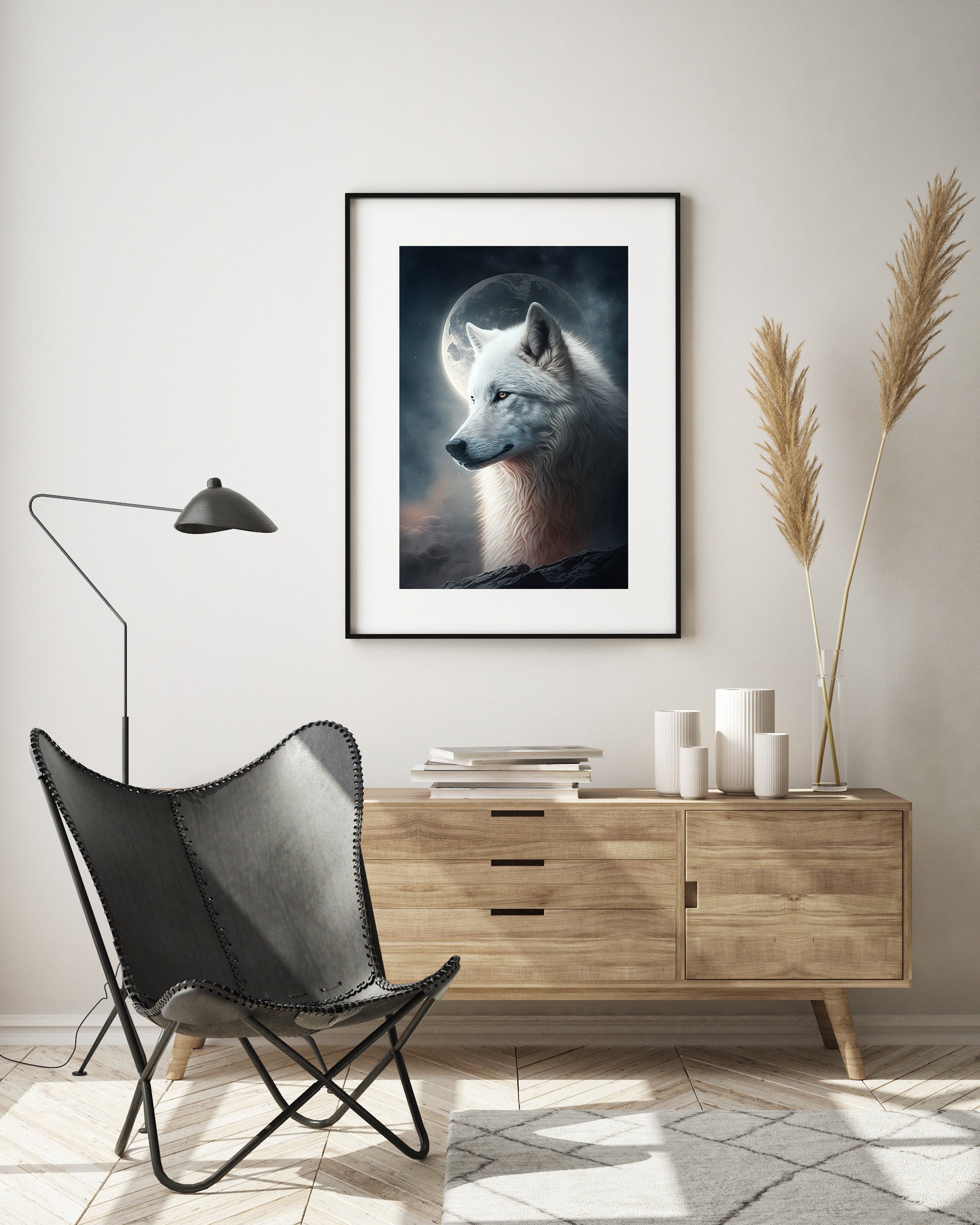 Digital Download - White Greenland Wolf Canis Lupus Orion - Full Moon ...