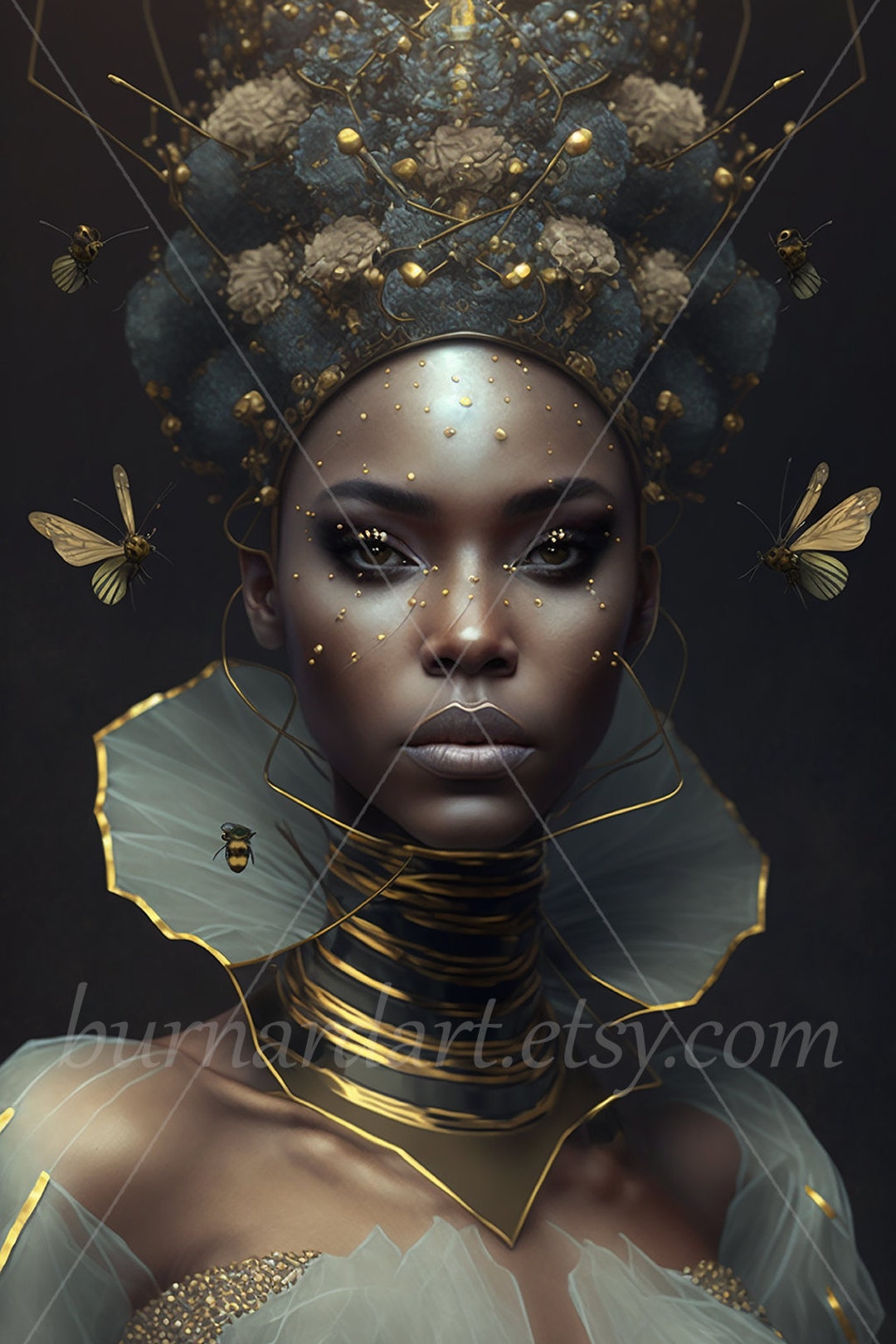Queen Bee Digital Download - Woman With Bees and Butterflies - Fantasy ...