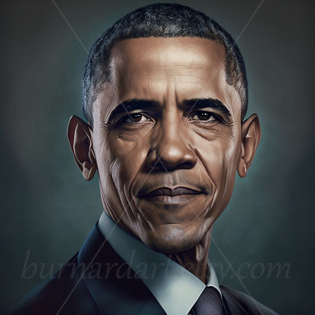 Digital Download - Barak Obama Portrait Democrat Politics First Family ...