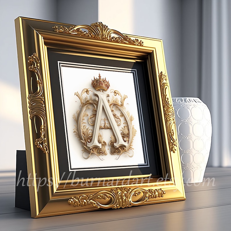 Digital Download - Letter W Crown on Whitish Background Alphabet ...