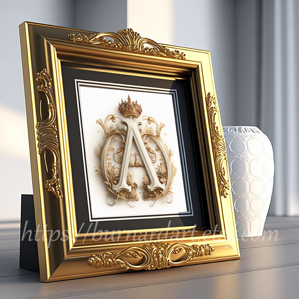 Buy Digital Download Letter M Crown on Whitish Background Online in ...