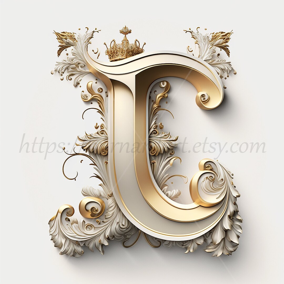 Digital Download - Letter E Crown on Whitish Background Alphabet ...