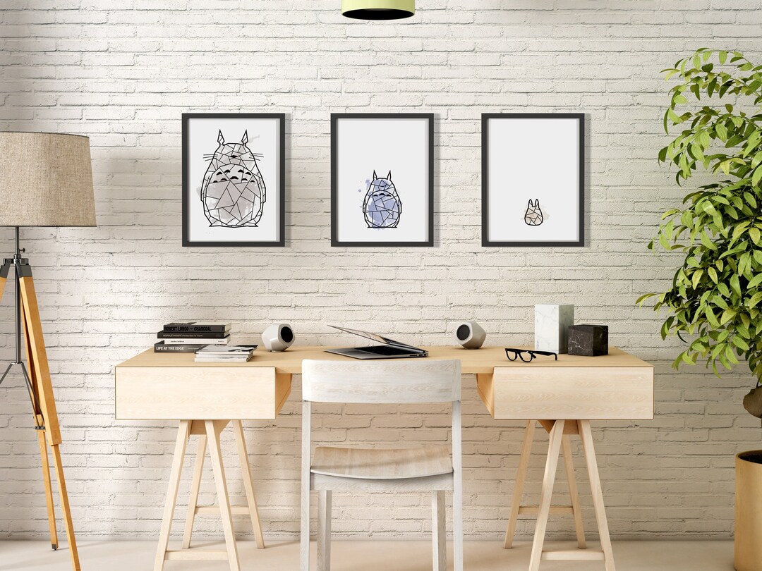 Totoro Color - (various Sizes) Set of 3 Prints - Geometric Art - Ghibli ...