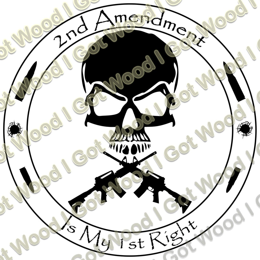 Second 2nd Amendment Skull SVG Gun Bullet - Etsy