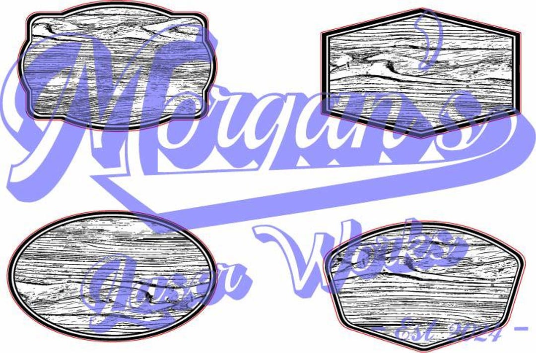 Laser Cut Hat Patch Wood Grain Cut and Engrave Files SVG PDF PNG - Etsy