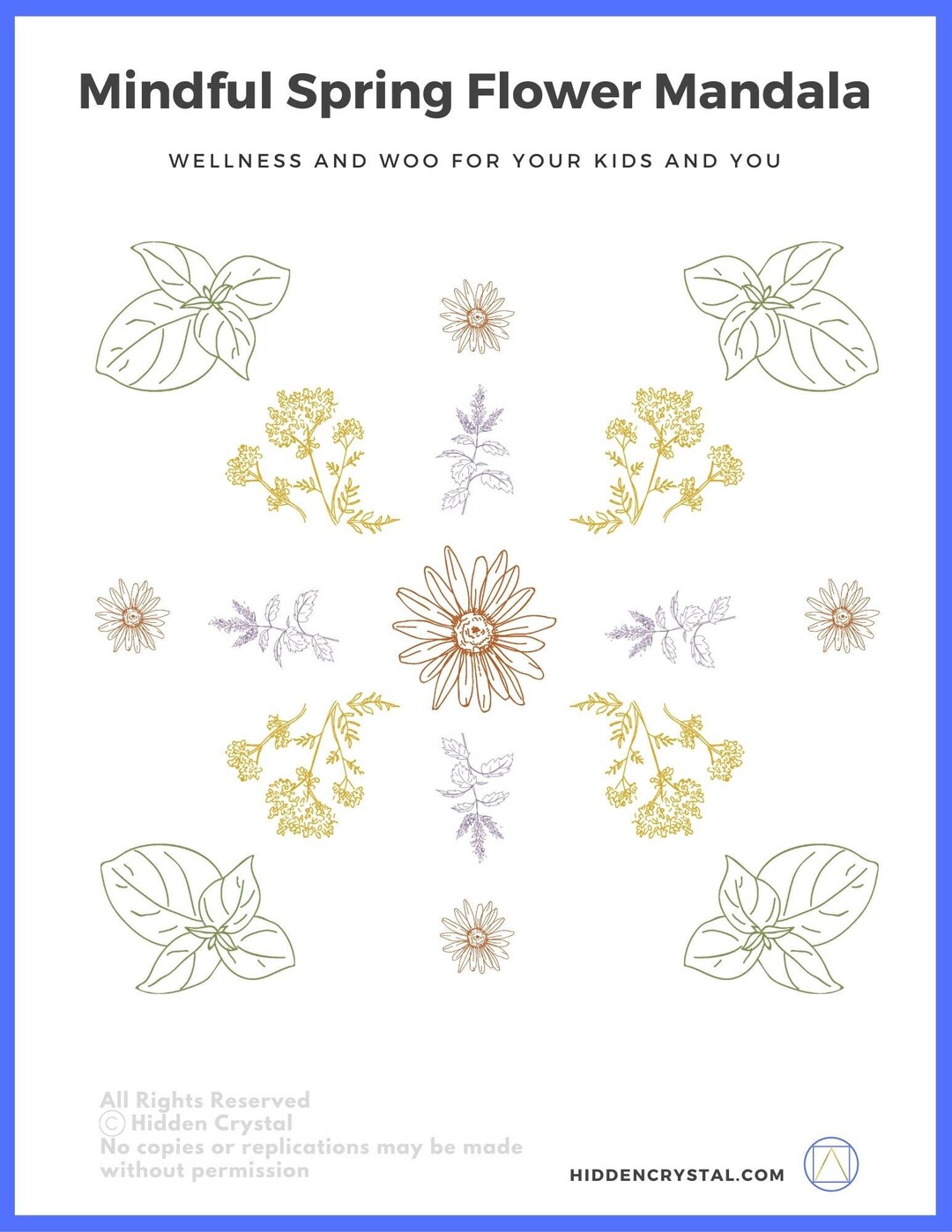 Spring Mindful Flower Mandala (family Activity): Digital Download - Etsy