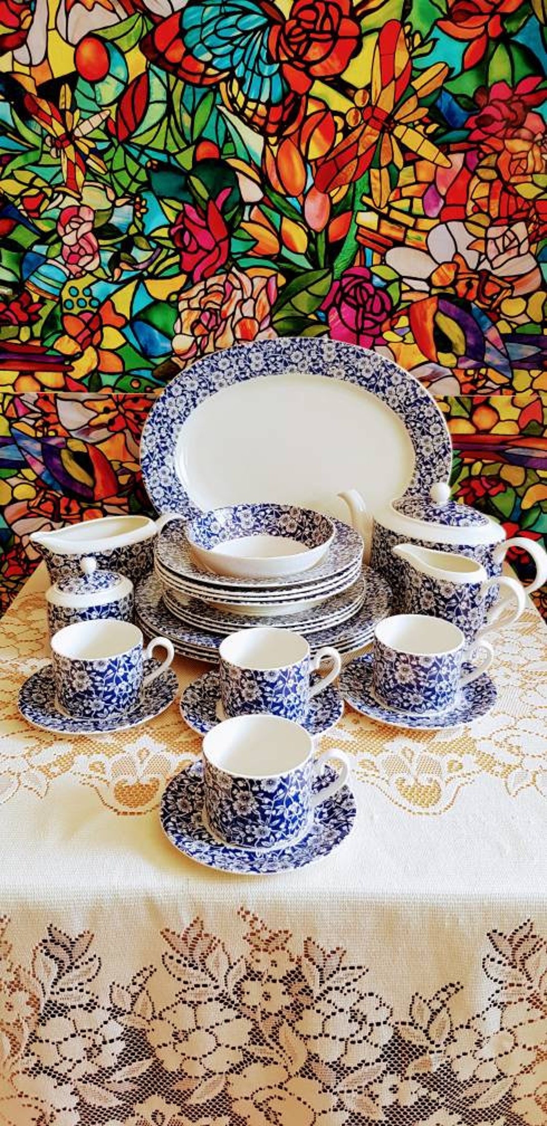 Rare Edwardian Calico by Queens Specially Made for John Lewis 25 Pieces ...