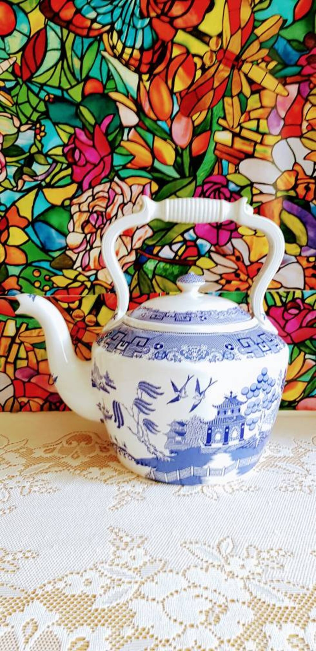 Spode Blue Italian Large Willow Pattern Kettle - Etsy