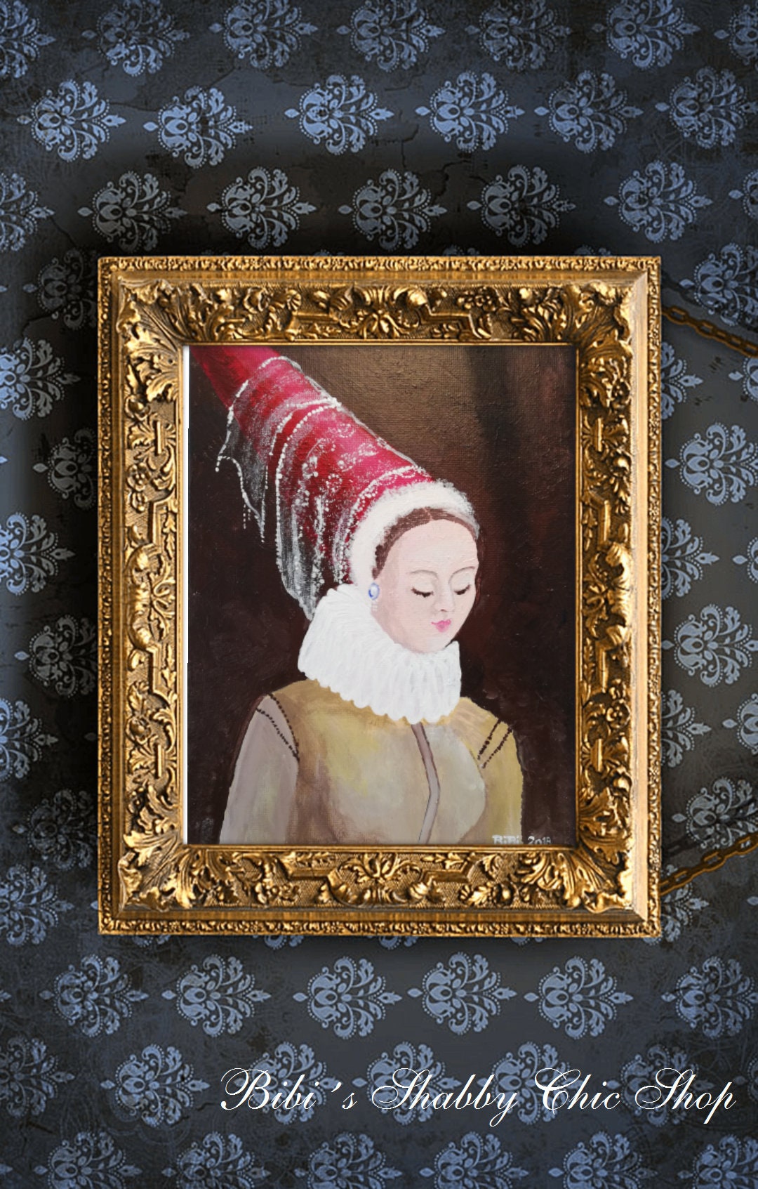 Shabby Chic "gothic Damsel" Acrylic Painting From My Studio - Etsy