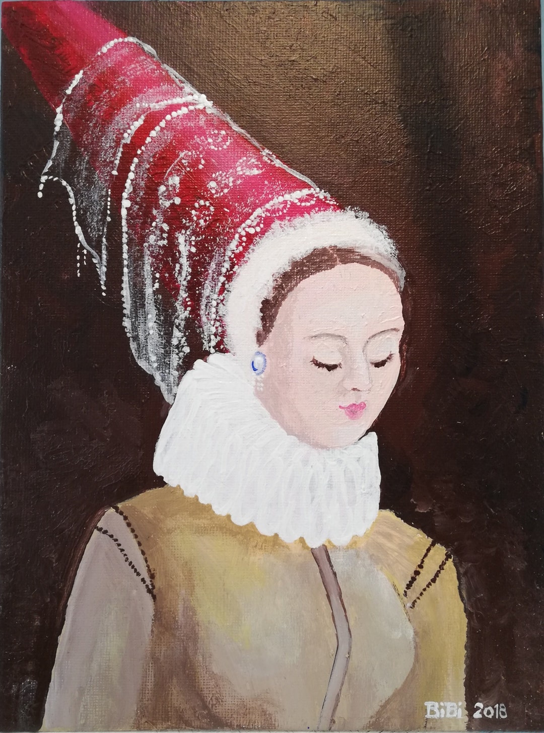 Shabby Chic "gothic Damsel" Acrylic Painting From My Studio - Etsy