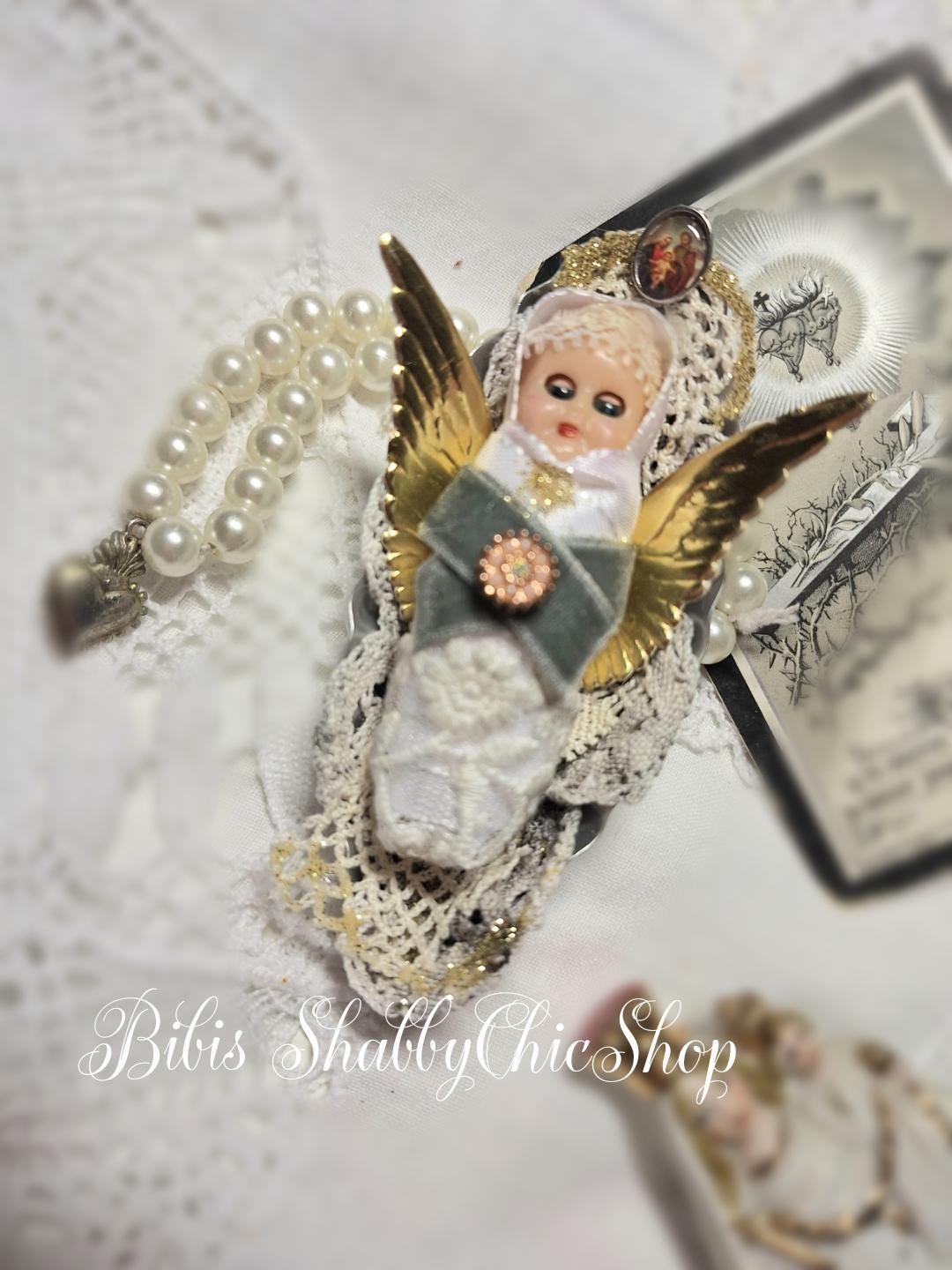 Antique Baby Jesus, Shabby Chic Christmas Angel, Baby Jesus, Christ ...