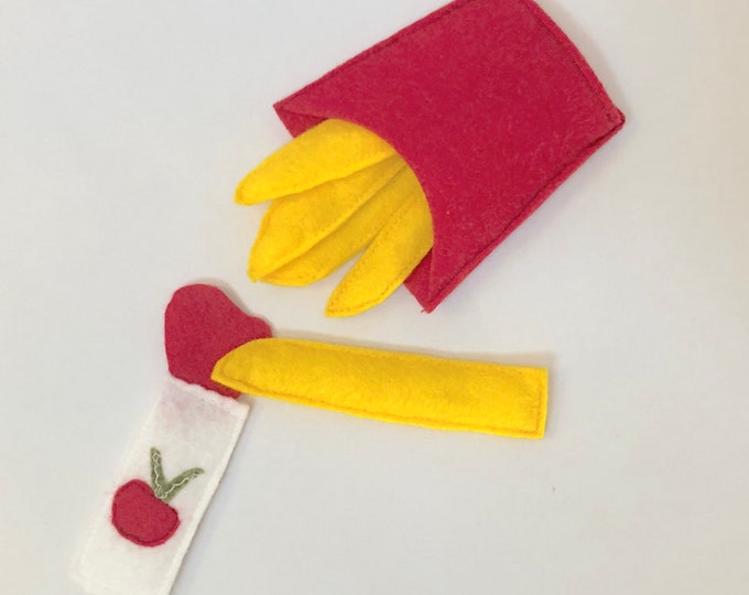 Felt Food/ Felt Food Set/ Felt Toy/ Felt French Fries/toy French Fries ...