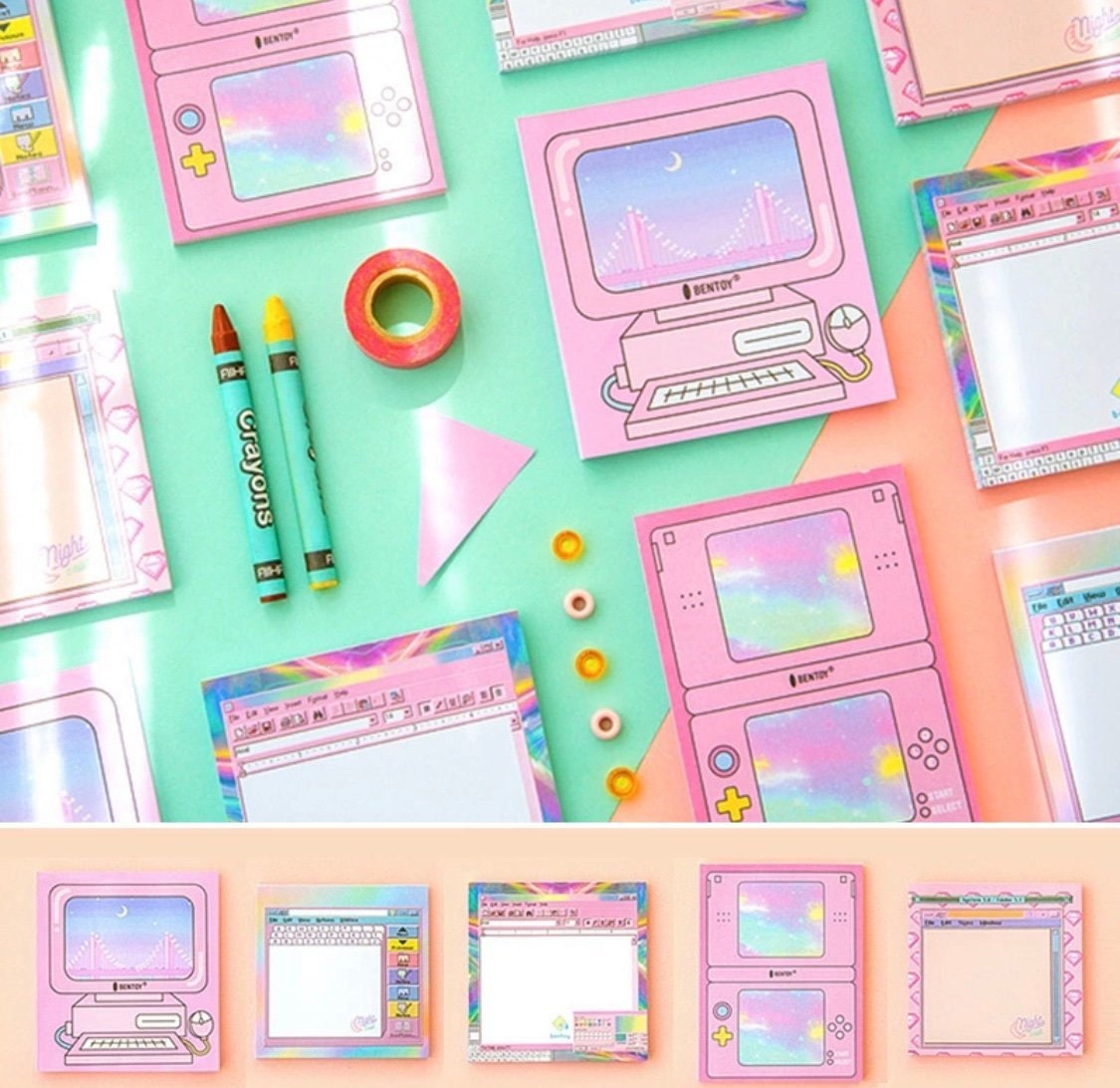 Kawaii Stationary Computer Designs Sticker Notepads/ | Etsy