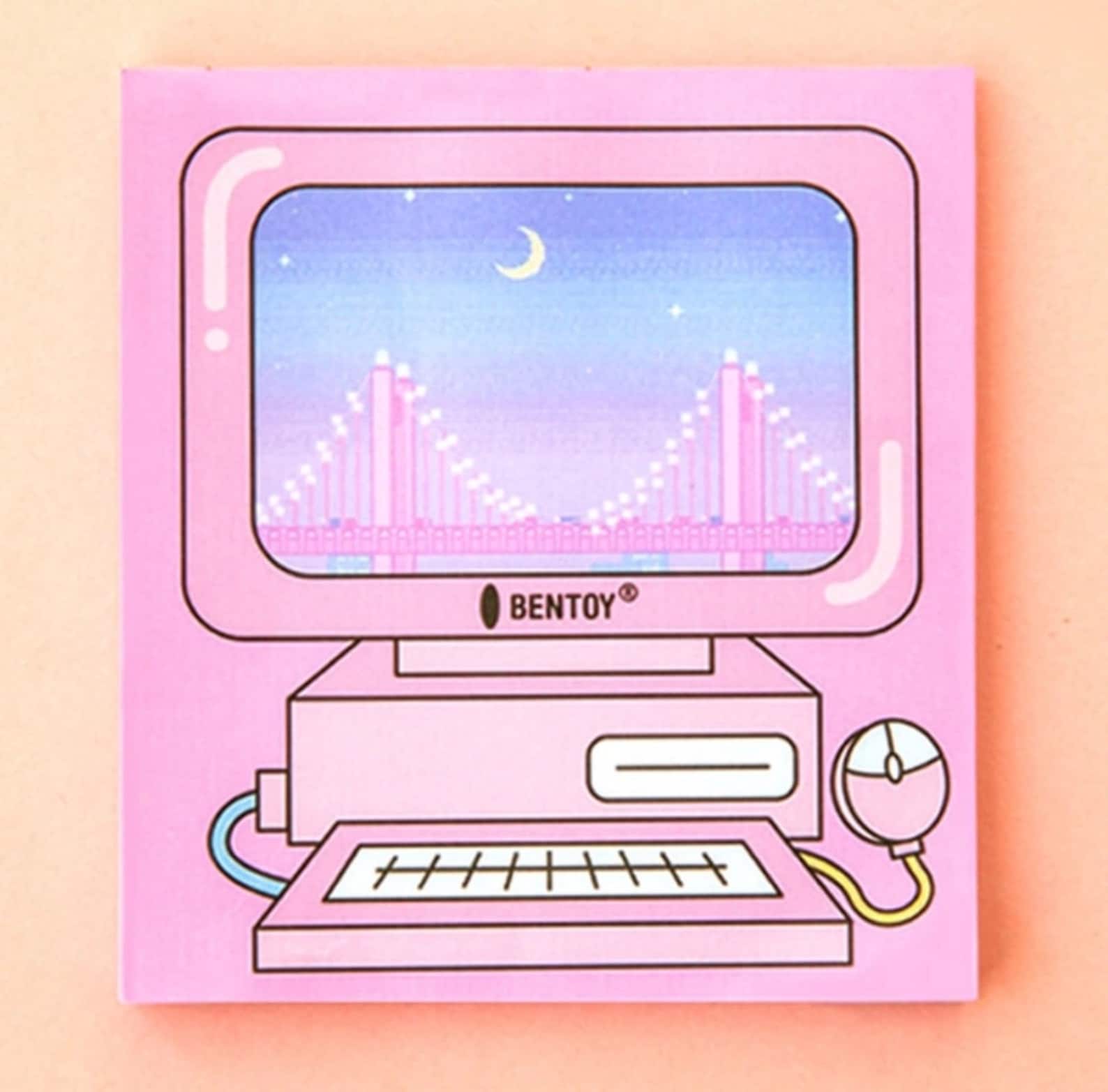Kawaii Stationary Computer Designs Sticker Notepads/ - Etsy