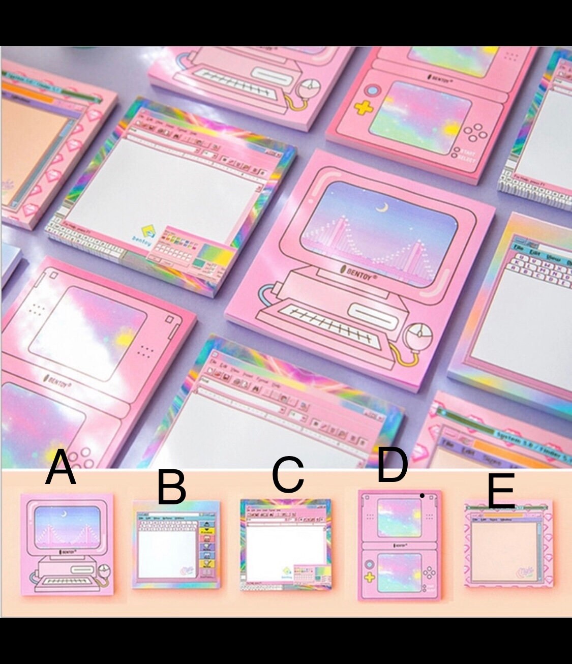 Kawaii Stationary Computer Designs Sticker Notepads/ | Etsy