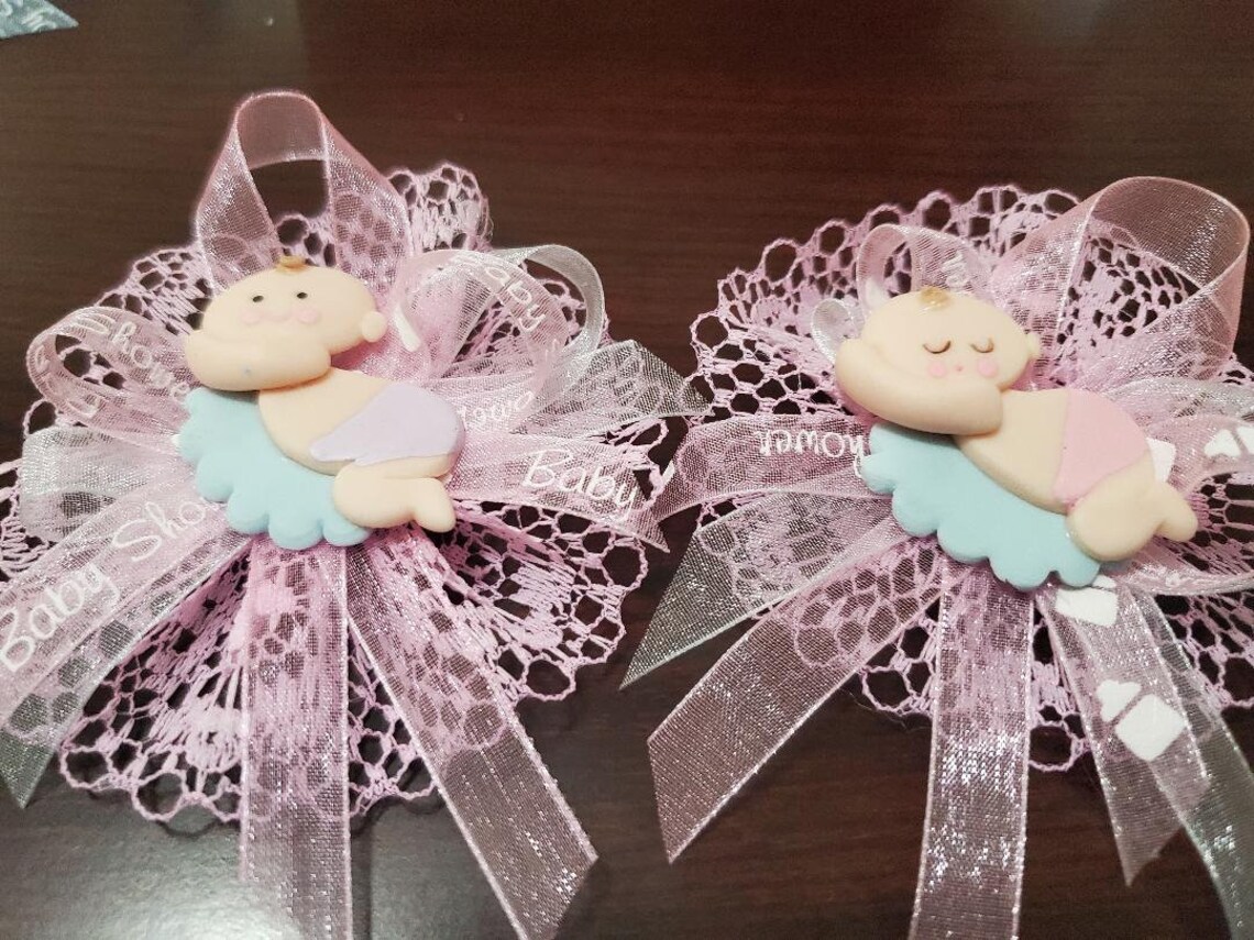 5 Guest Pin Baby Corsage for Baby Shower Decor. - Etsy