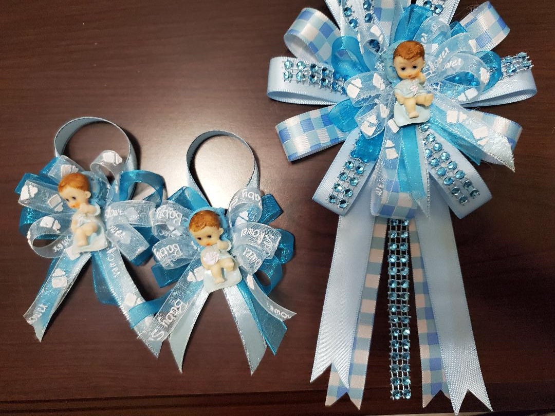 24 Gorgeous Blue Baby Guest Pin and One Mom to Be Corsage. - Etsy