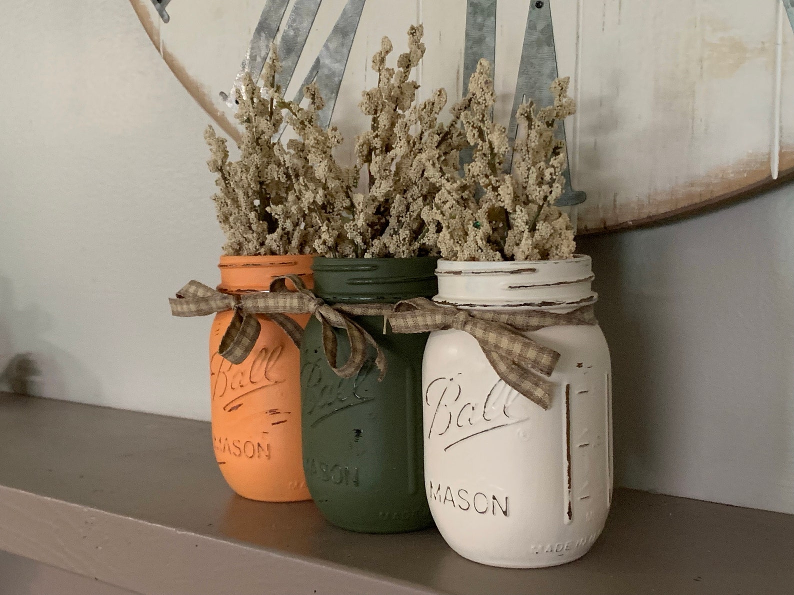 Fall Rustic Decor, Fall Rustic Mason Jars, Rustic Decor, Fall Decor ...