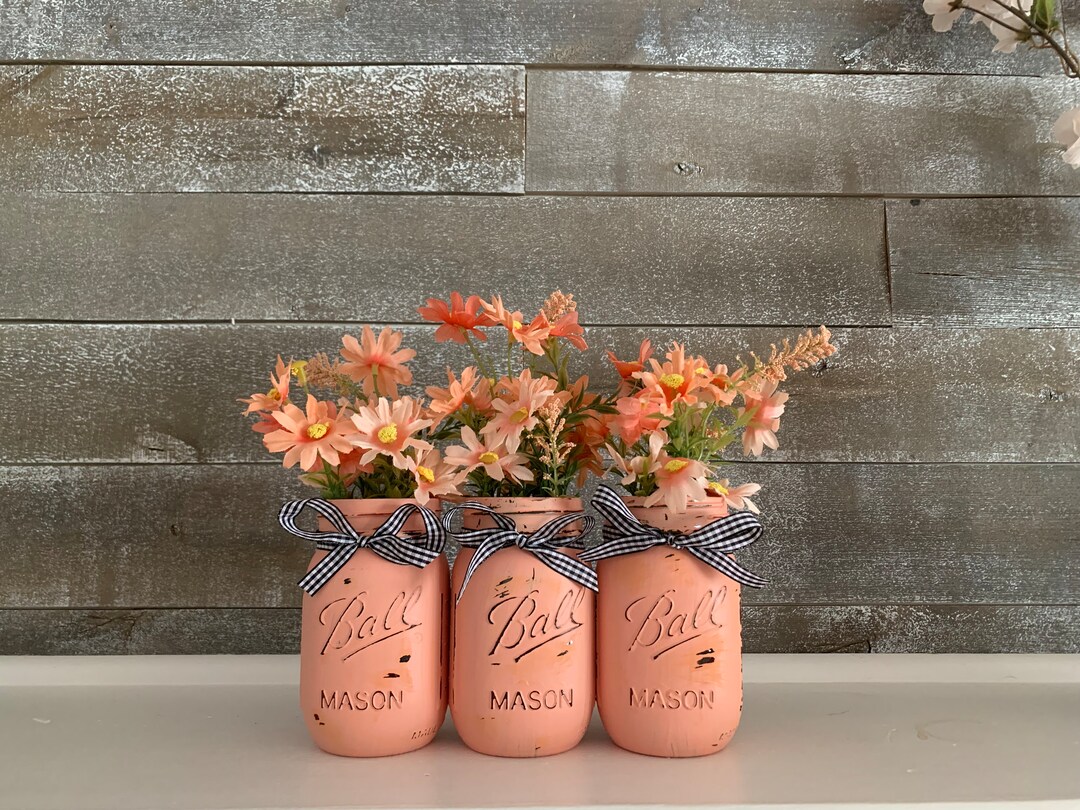 Spring Decor, Rustic Spring Decor, Spring Rustic Mason Jars, Rustic ...