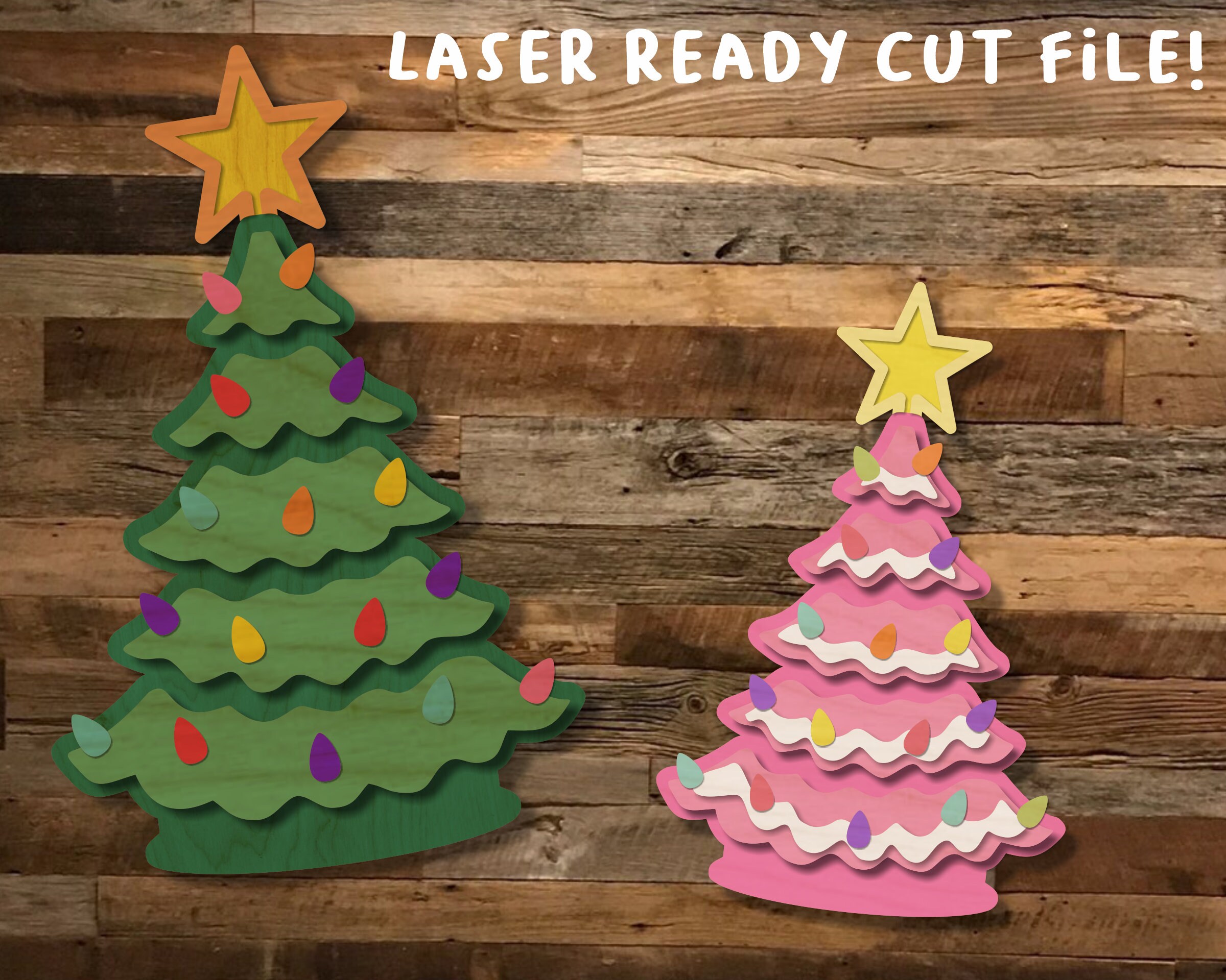 Vintage Christmas Tree SVG, Ceramic Christmas Tree. Glowforge and CNC ...