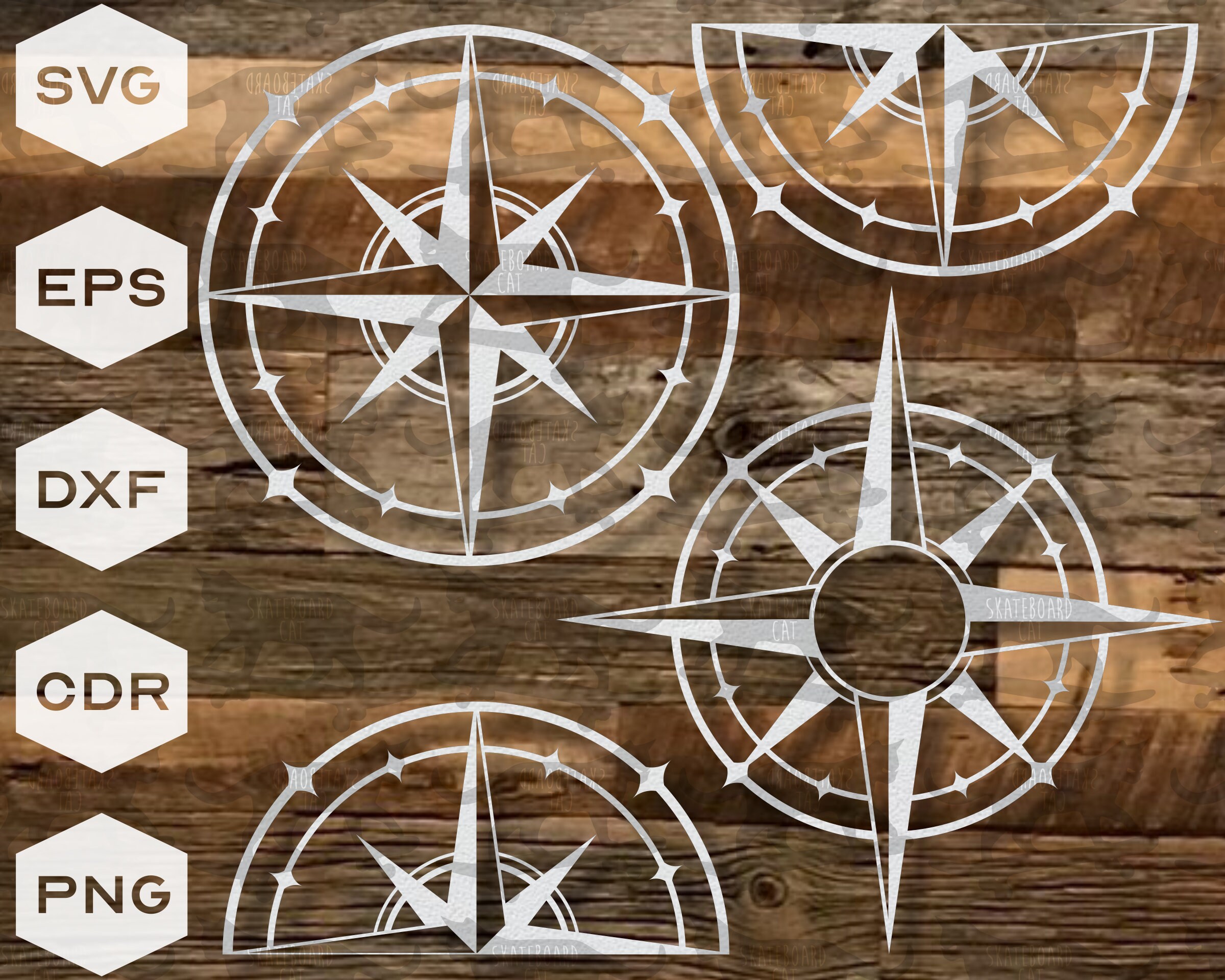 Monogram Compass Rose SVG No Letters Version - Etsy Singapore