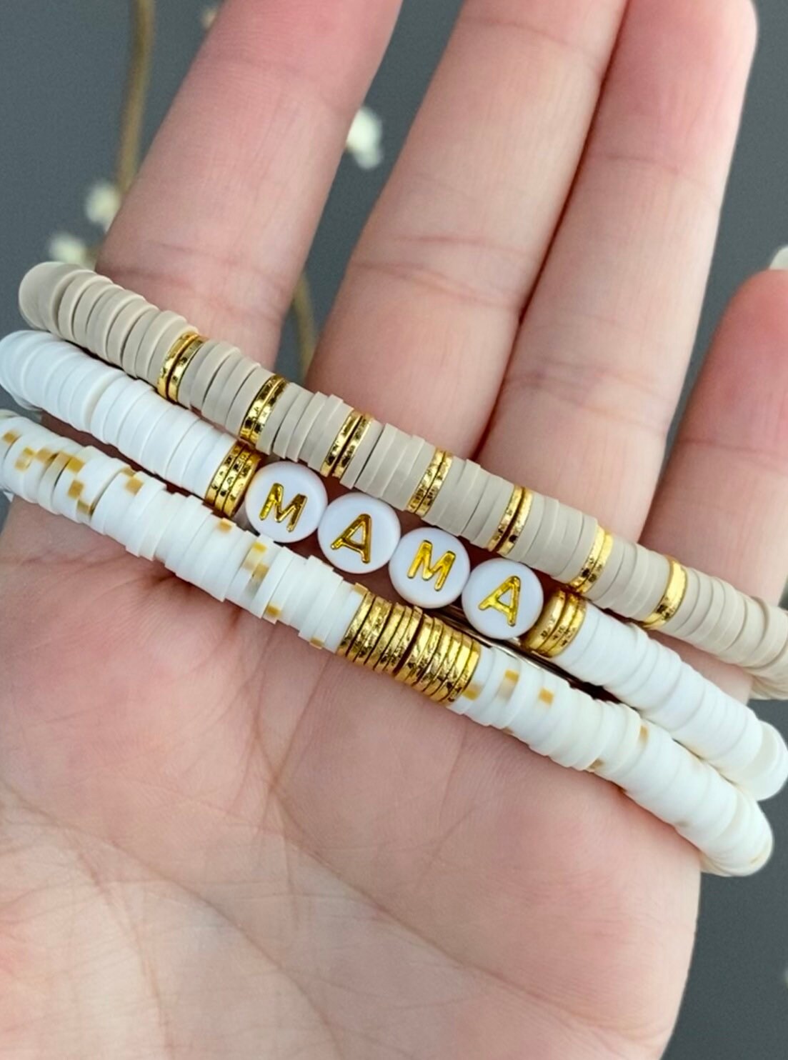 Name Bracelet Single or Stack of 3 Custom Beaded Bracelets - Etsy