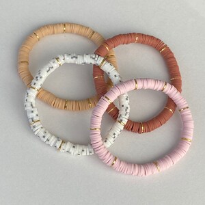 Heishi Beaded Bracelet Heishi Discs Bracelet Gold Accents - Etsy