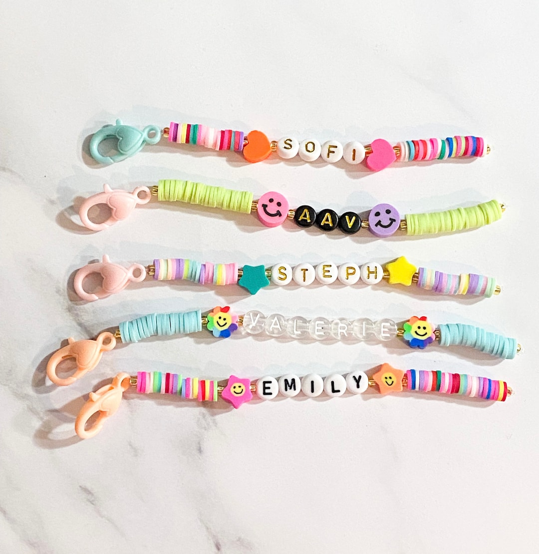 Custom Name Keychain Personalized Keychain Beaded Keychain Word ...