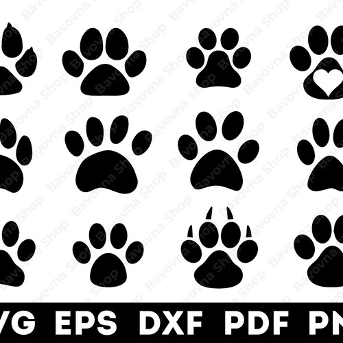 Dog Paw Print SVG Cutting File for Cricut and Silhouette Pet - Etsy