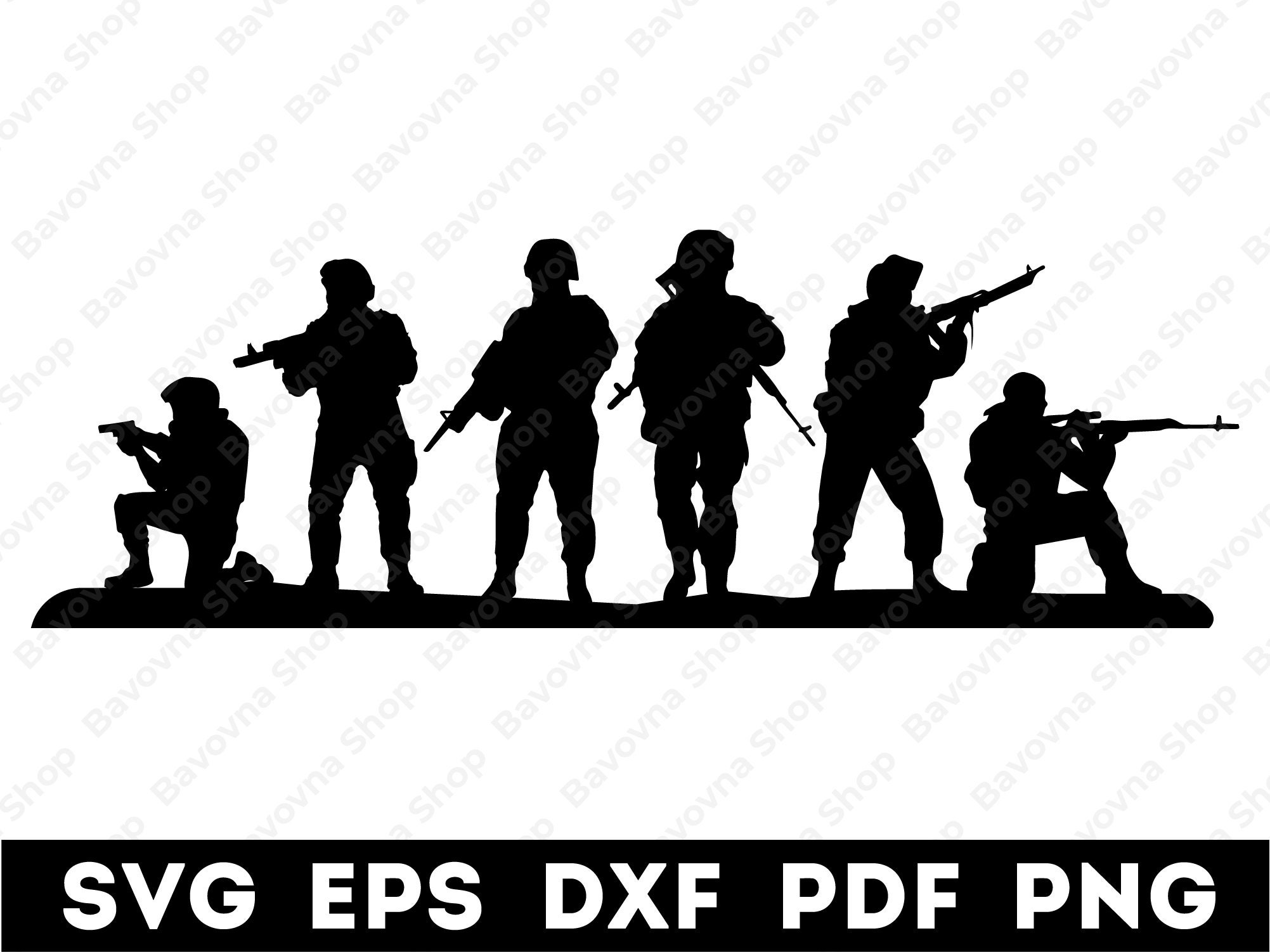 Soldiers Silhouette SVG Instant Digital Download for - Etsy