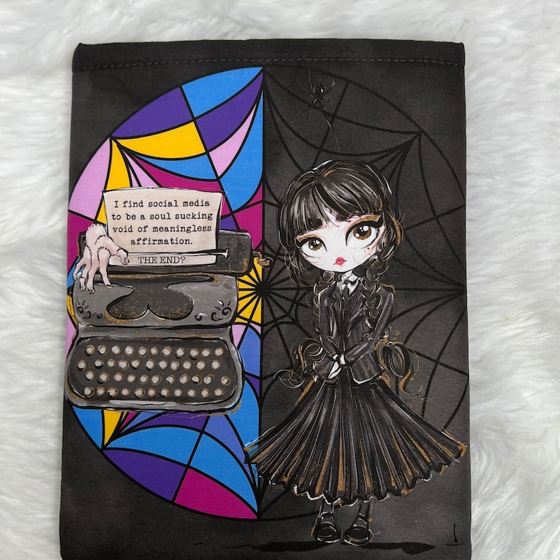 Wednesday Addams Typewriter Social Media Quote Book and Kindle Sleeves ...
