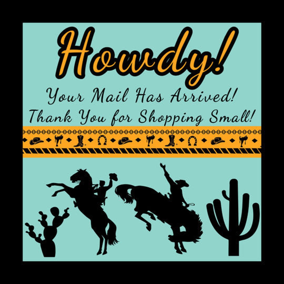 Cowboy Up Howdy Sticker 2x2 Square Stickers 25 Stickers per - Etsy