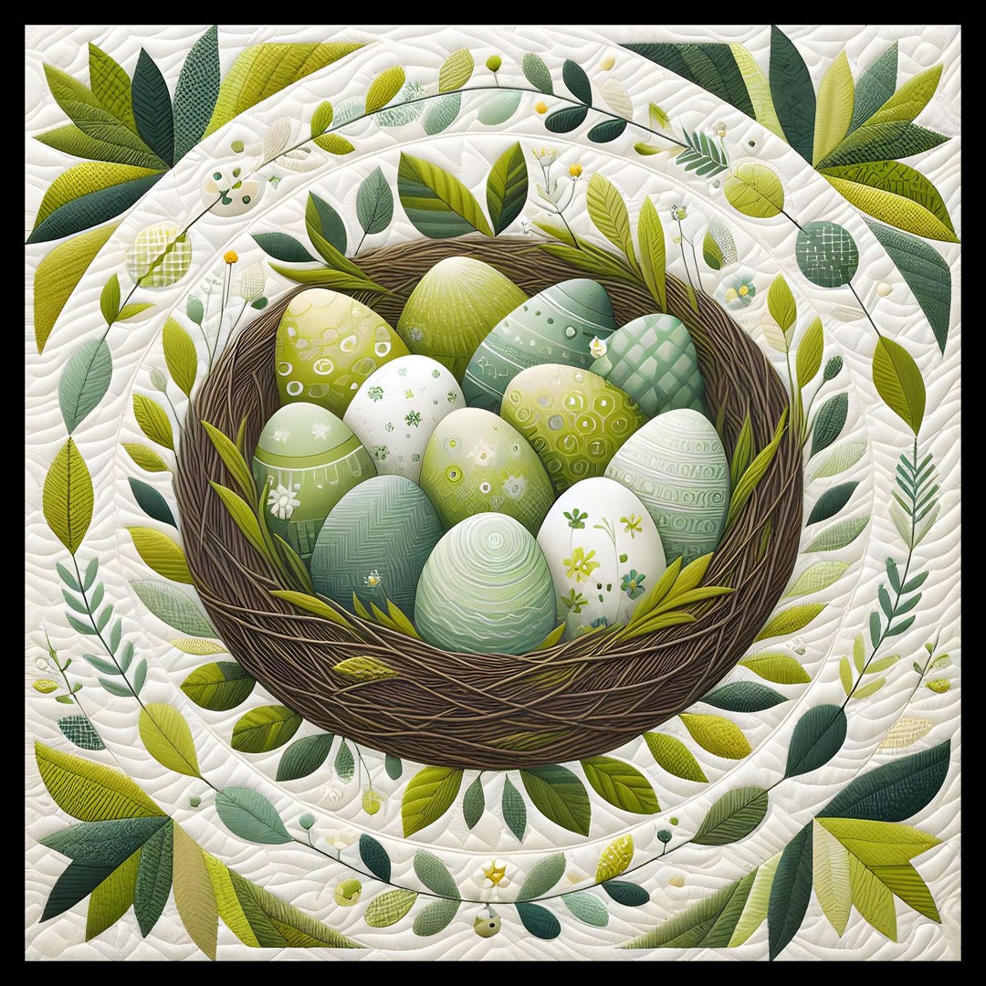 EASTER FABRIC PANEL green Easter Nest dreamcatcher No. 250233 - Etsy