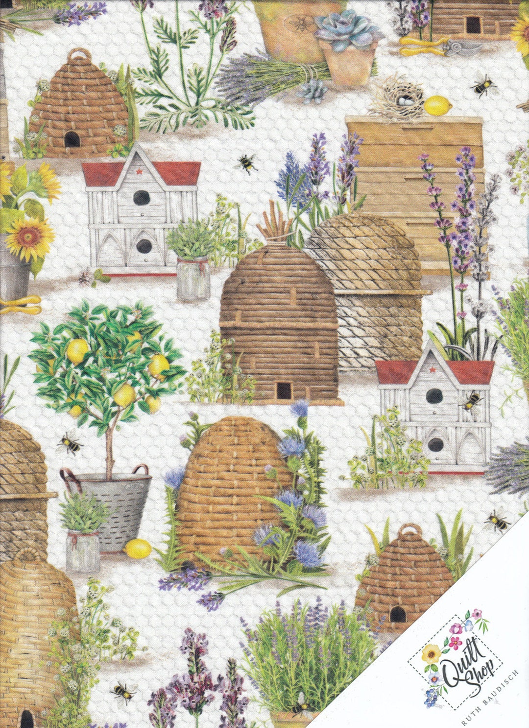 HIVES, BEES, FLOWERS Fabric No. 190913 - Etsy