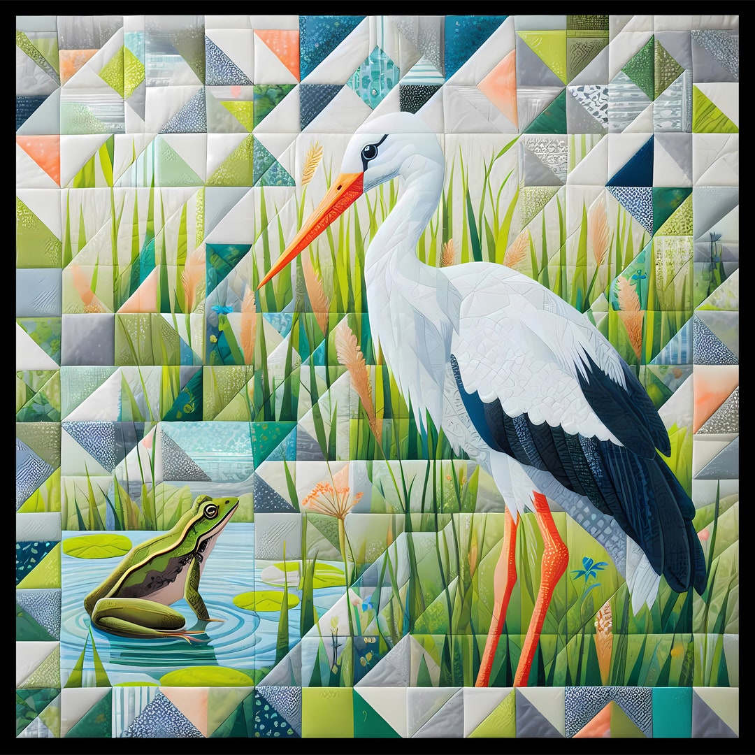 FABRIC PANEL STORK and Frog small Talk dreamcatcher No. 240612 - Etsy