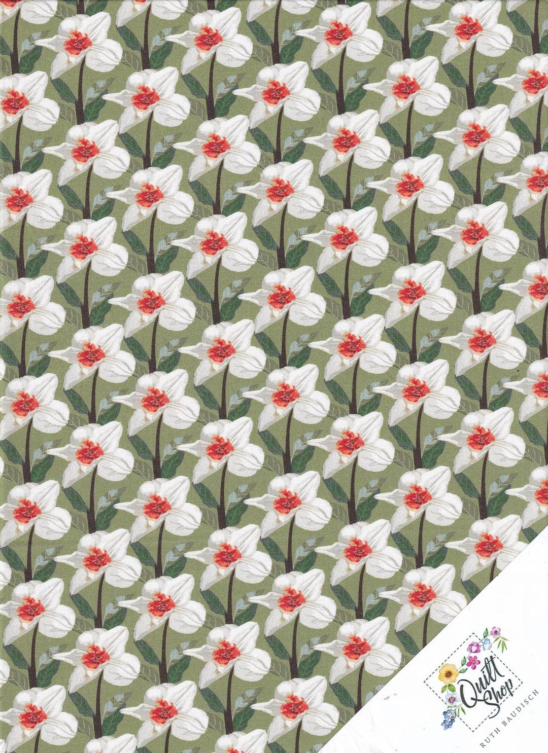 DAFFODILS, DARK BELLS "secret Garden" Patchwork Fabric No. 240906 - Etsy