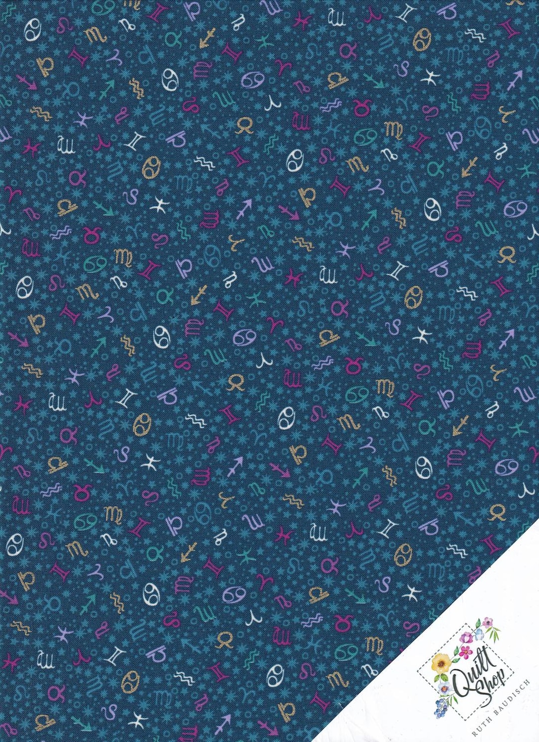 ZODIAC SIGNS SYMBOLS luna Zodiac Patchwork Fabric No. 241216 - Etsy