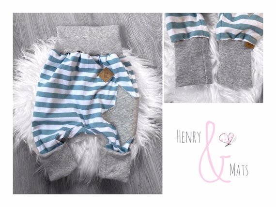 Pantalon pompe Baby Boy Star rayures gris essence - Etsy France