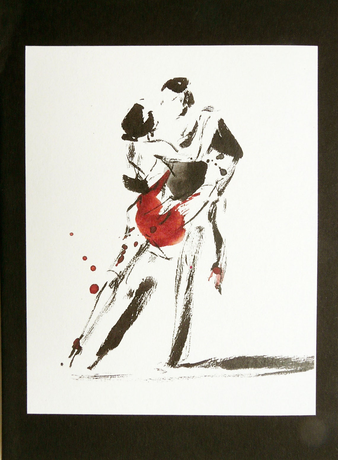 Tango Dance Greeting Card DIN-A5 digital Print on Drawing - Etsy