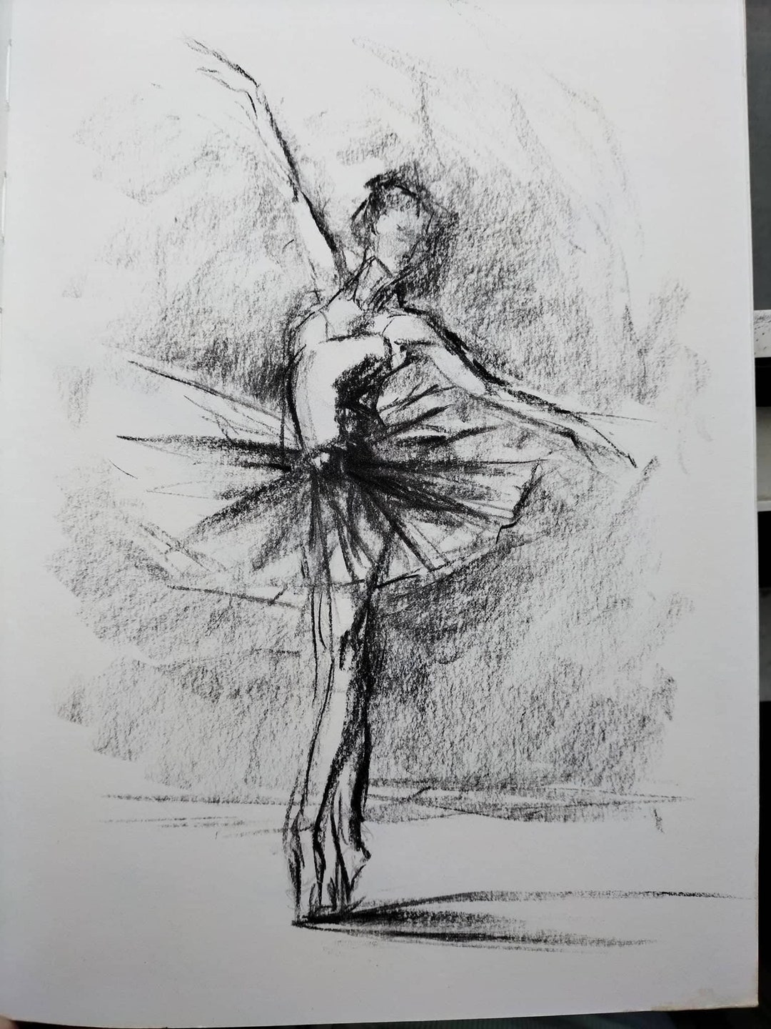 Original Charcoal Drawing Picture "ballerina" (20 X 30 Cm) - Etsy UK