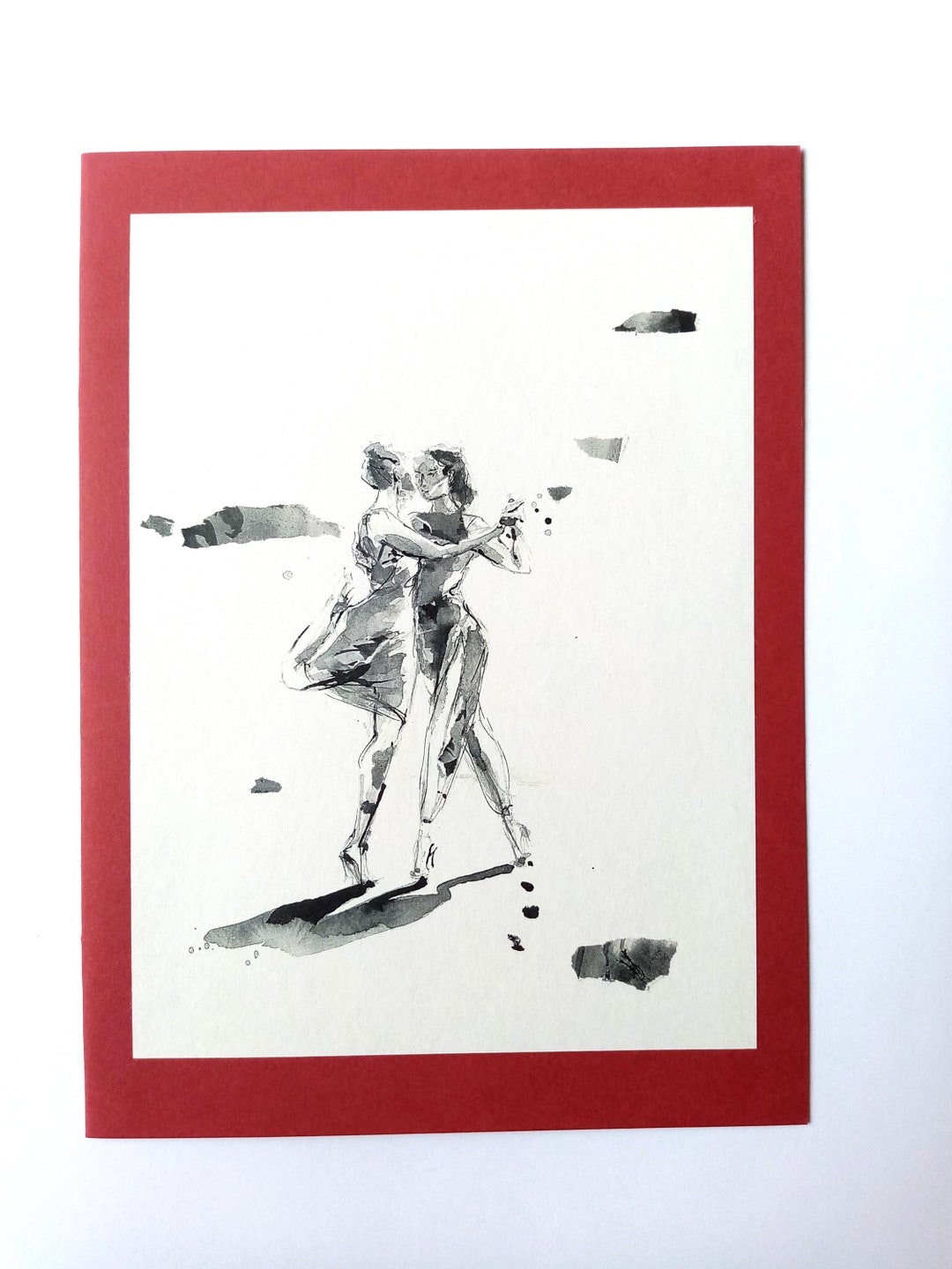 Tango Dance Greeting Card women Din-a5 digital Print, Signed - Etsy
