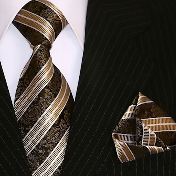 Stropdassen Binder Stropdas met zak vierkant bruin Binder de - Etsy ...