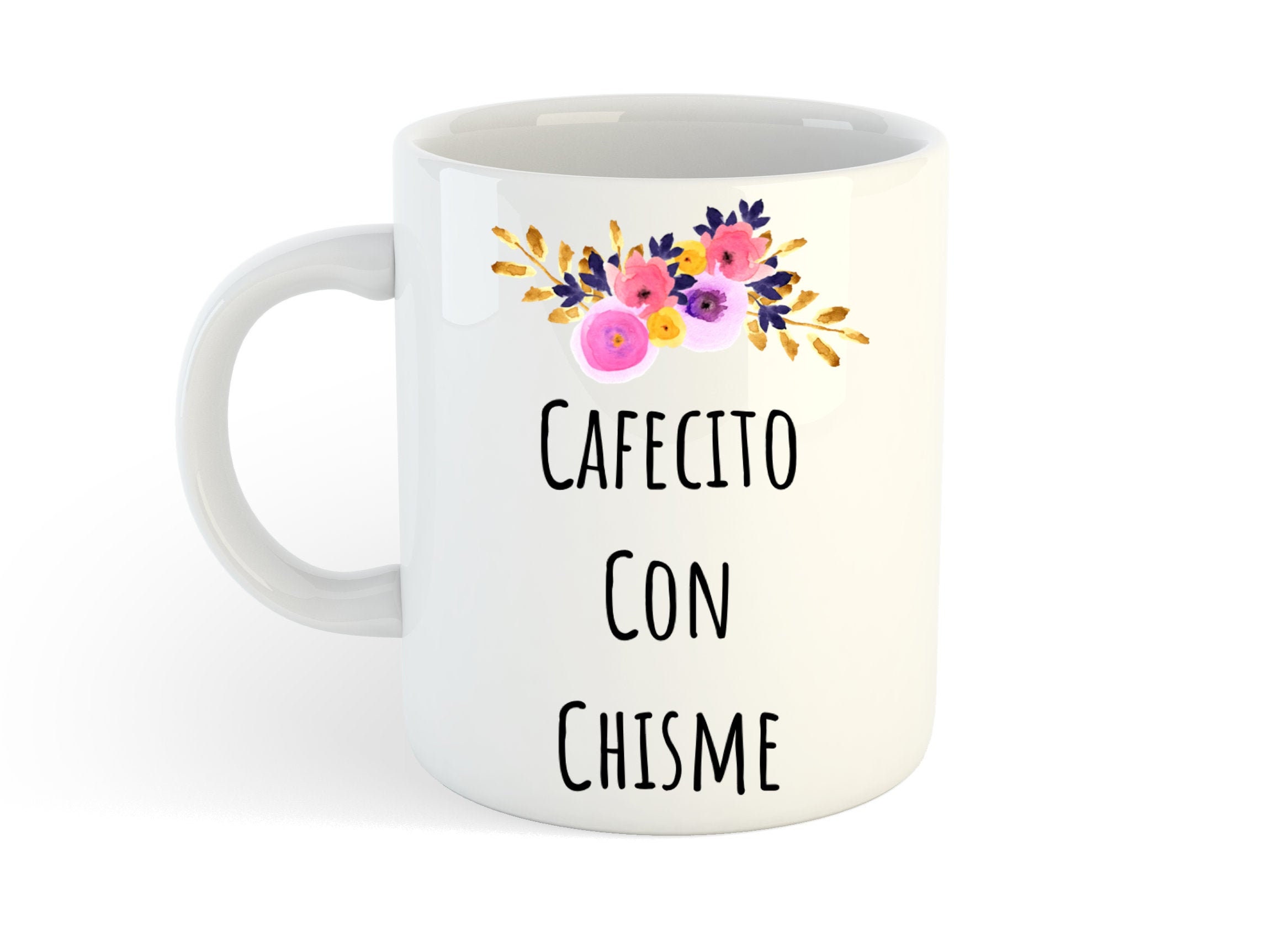Cafecito Con Chisme Coffee Mug Gossip Coffee Mug Spanish Etsy
