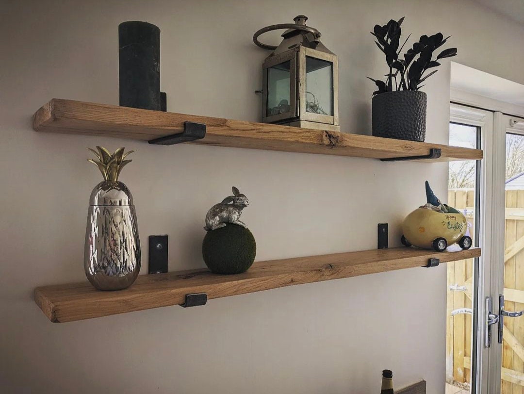 Solid Rustic Oak Shelves free Delivery - Etsy