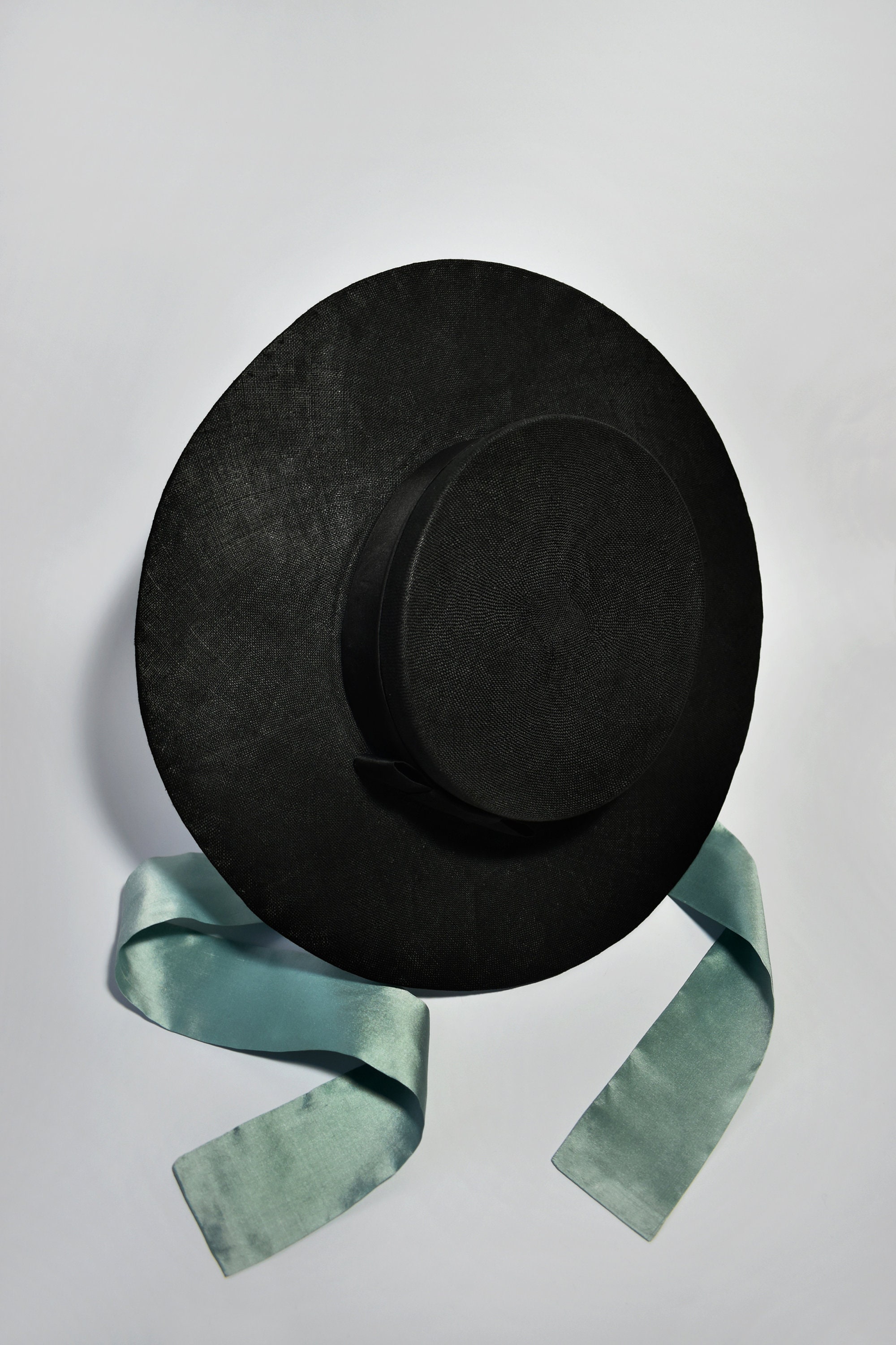 Two Tone Hand-embroidered Hat With Silk Ribbons Royal Ascot Cartwheel ...