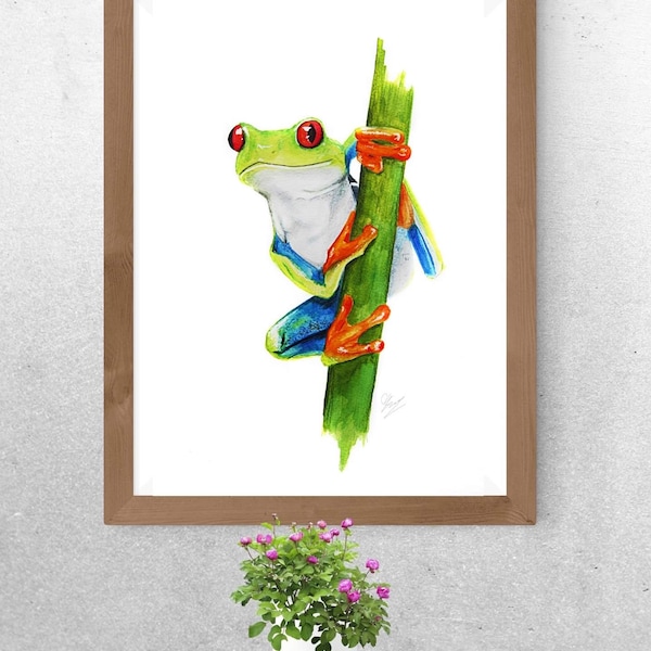 Frog Watercolor - Etsy