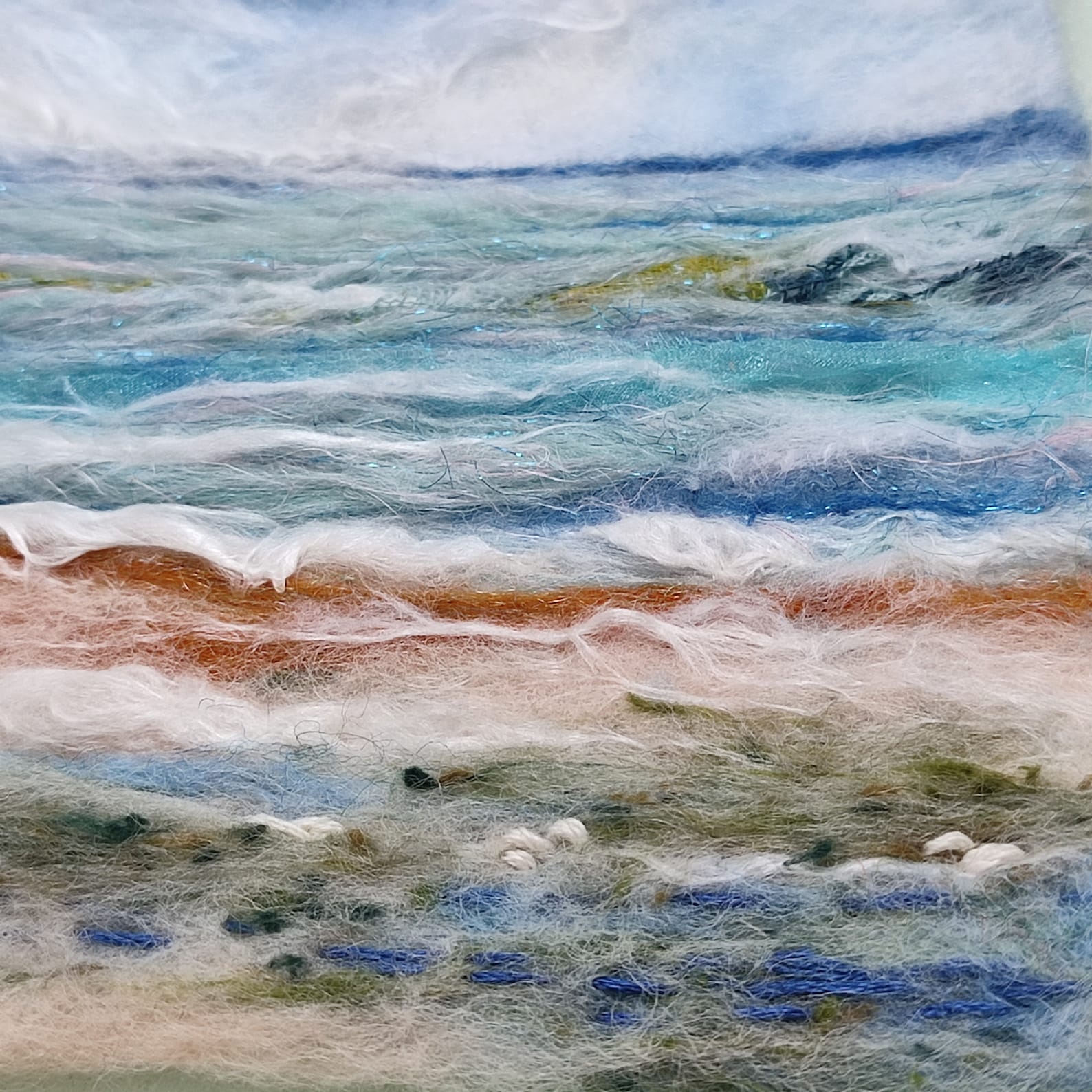 KIT. at the Beach Seascape Felt Art Needle Felting DIY - Etsy
