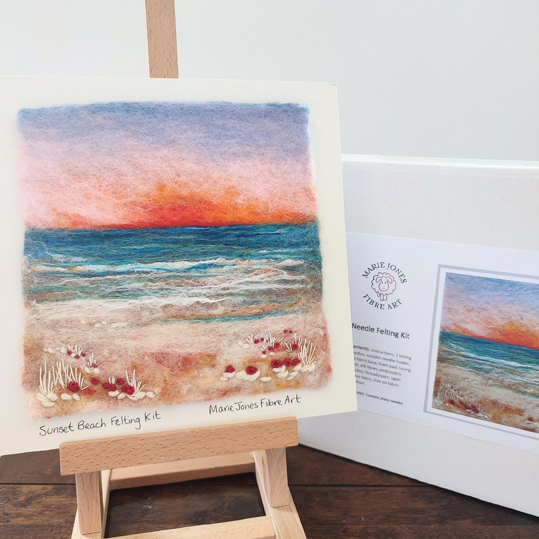 Sunset Beach Needle Felting Kit Craft Box Gift - Etsy